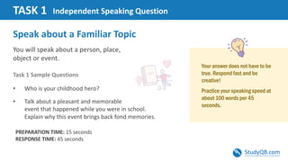 TOEFL iBT Speaking information | PDF | Educational Assessment | Education