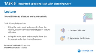 TOEFL iBT Speaking information | PDF | Educational Assessment | Education