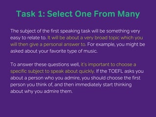 TOEFL Speaking Topics: What You'll Talk About on the TOEFL | PDF ...