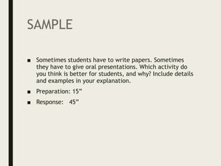 Toefl Test - Speaking Sample Questions - Task 2 | PPT