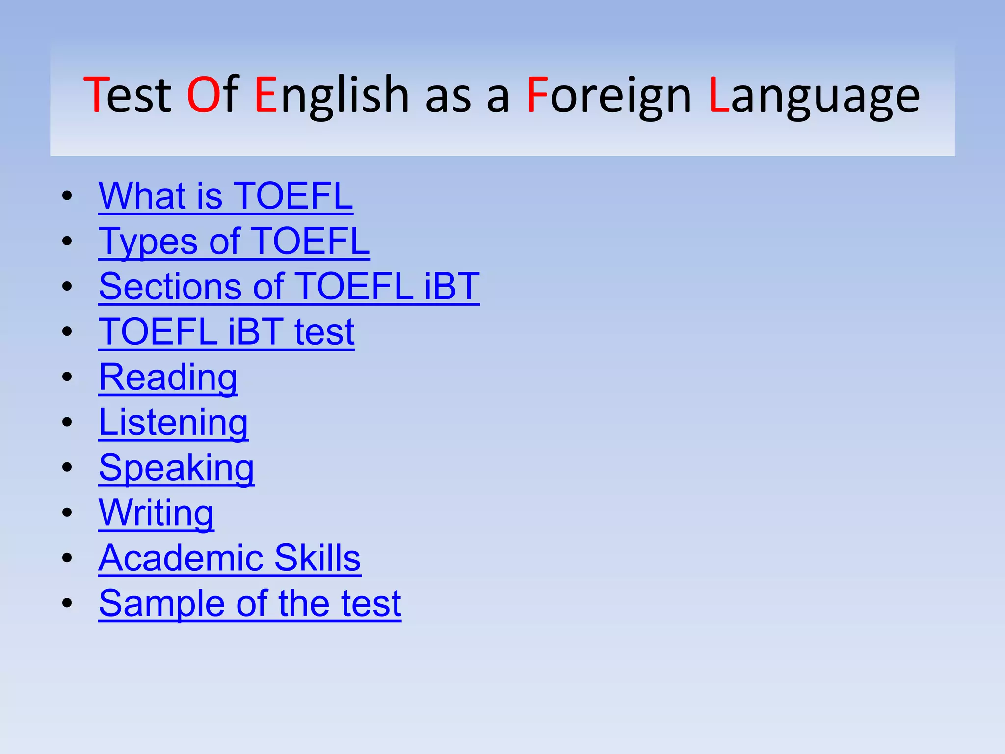 TOEFL iBT basic guidelines! | PPSX