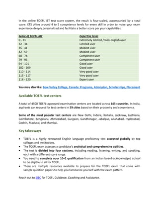 A Quick Guide to Follow for the TOEFL exam | PDF