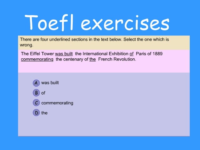 Toefl Exercises | PPT