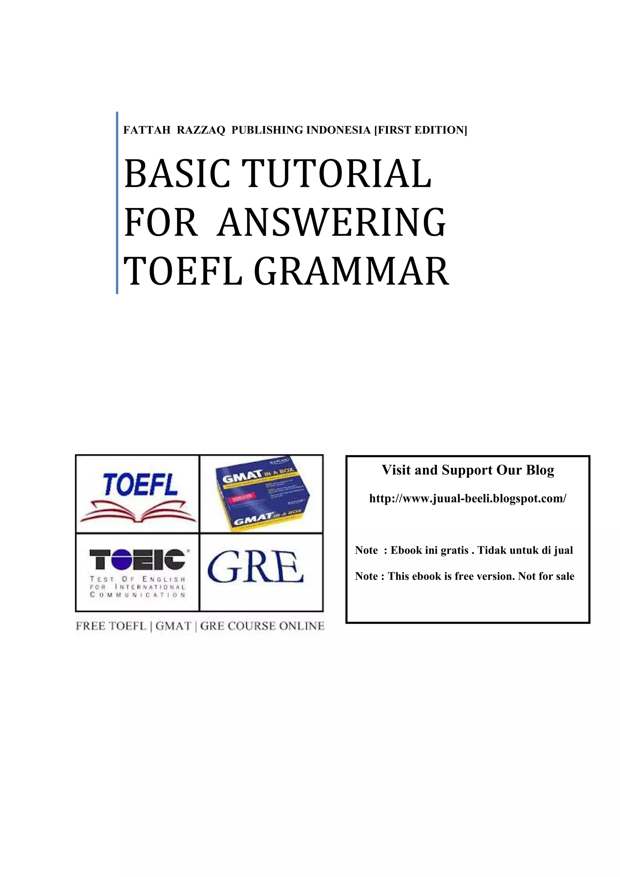 Toefl grammar tutorial | PDF