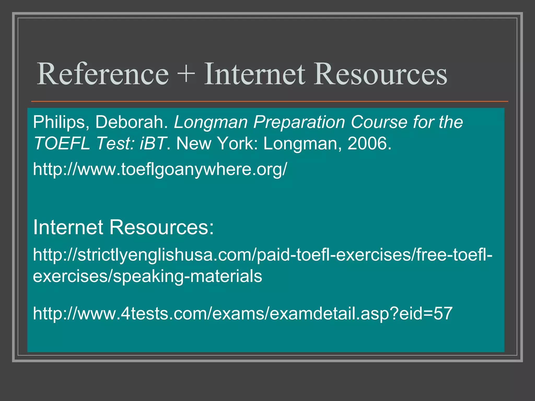 Toefl iBT Introduction | PPTX