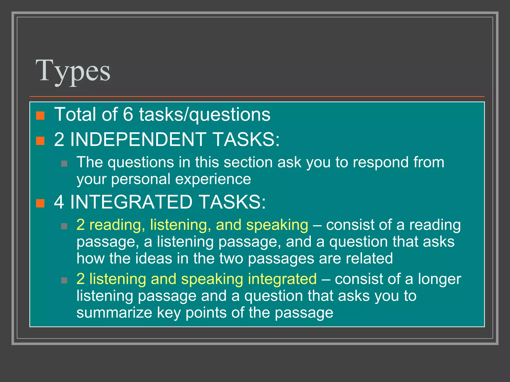 Toefl iBT Introduction | PPTX