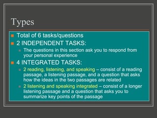 Toefl iBT Introduction | PPT