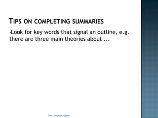 Toefl ibt reading section summaries and charts.ppt