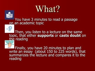 Toefl Integrated Writing Task | PPT