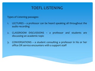 Toefl listening | PPTX