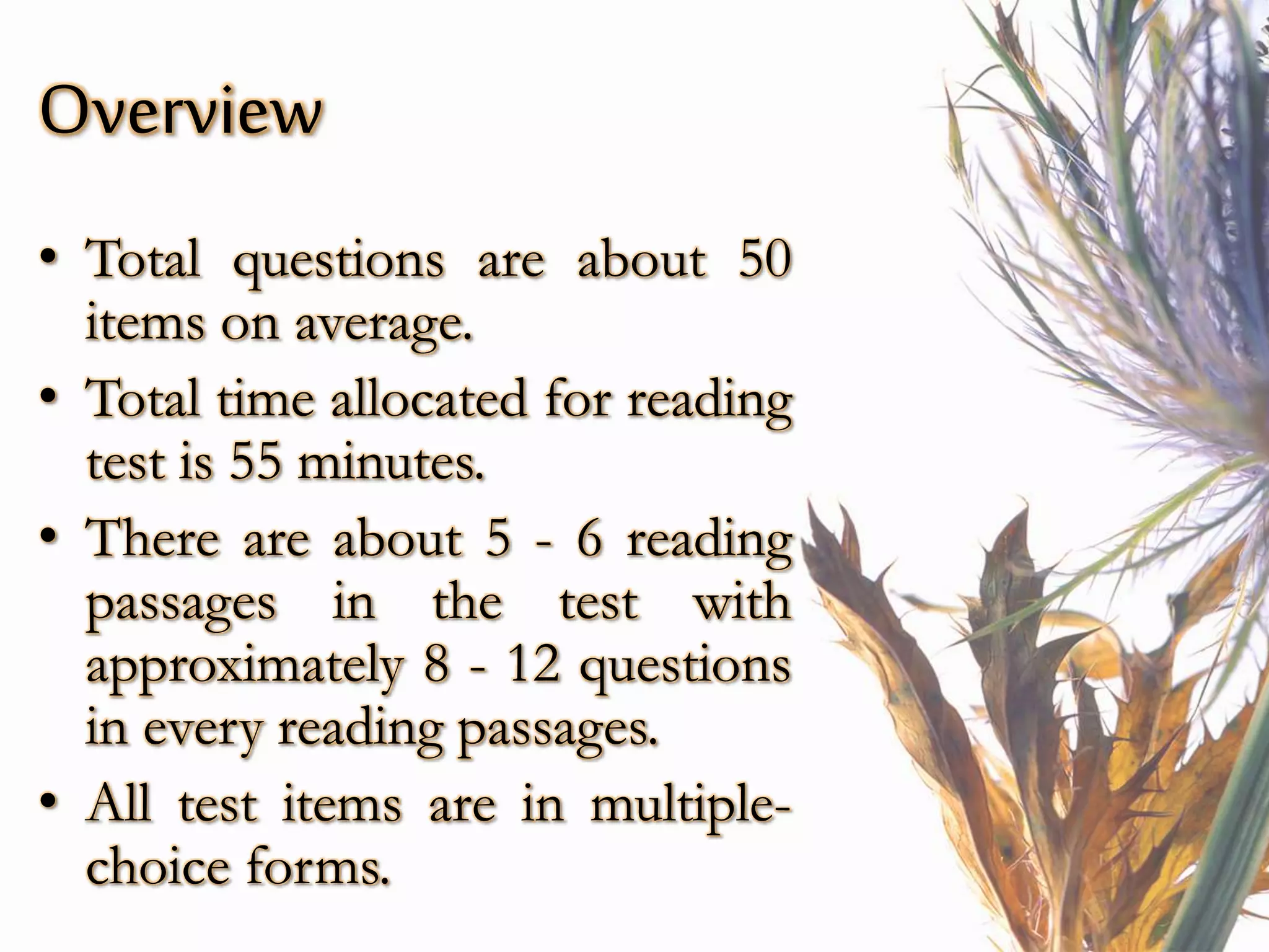 TOEFL Preparatory - General Strategies of Reading - Luz.pptx