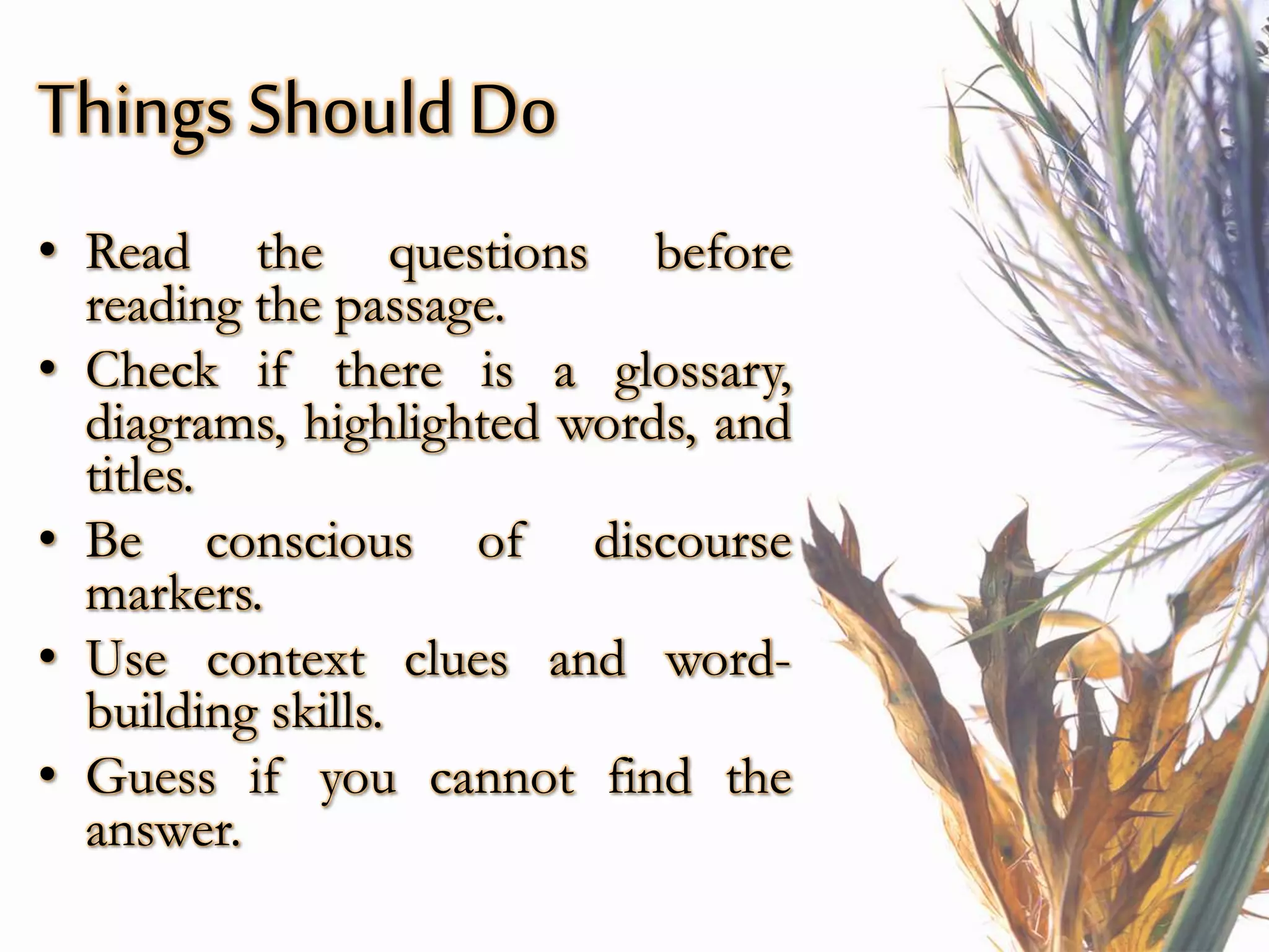 TOEFL Preparatory - General Strategies of Reading - Luz.pptx