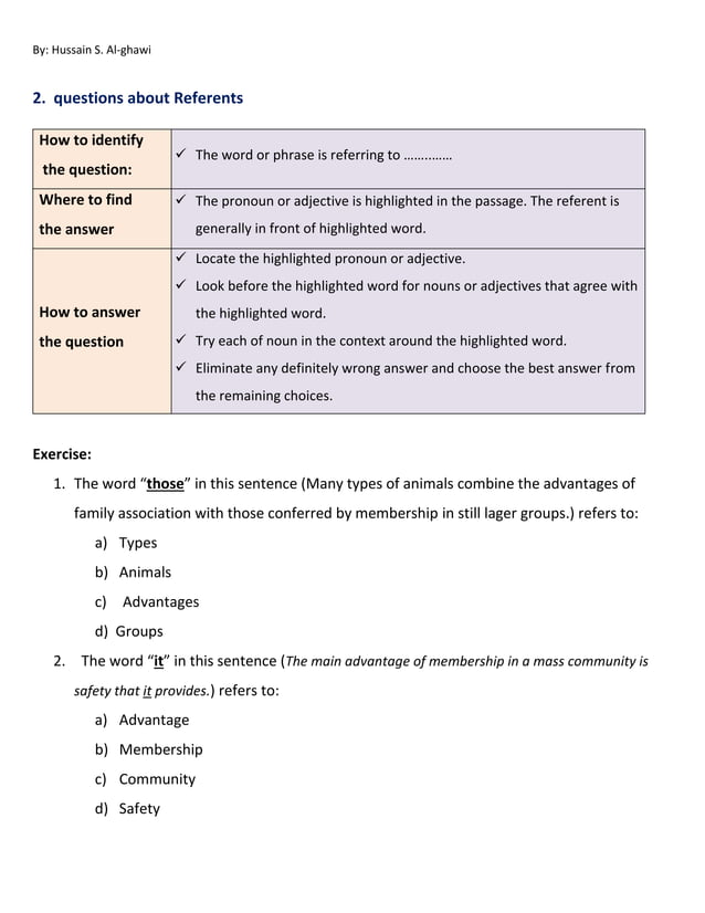 TOEFL reading: types of questions | PDF | Internet for Beginners | Internet