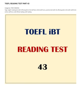 Toefl reading test 43 | PDF