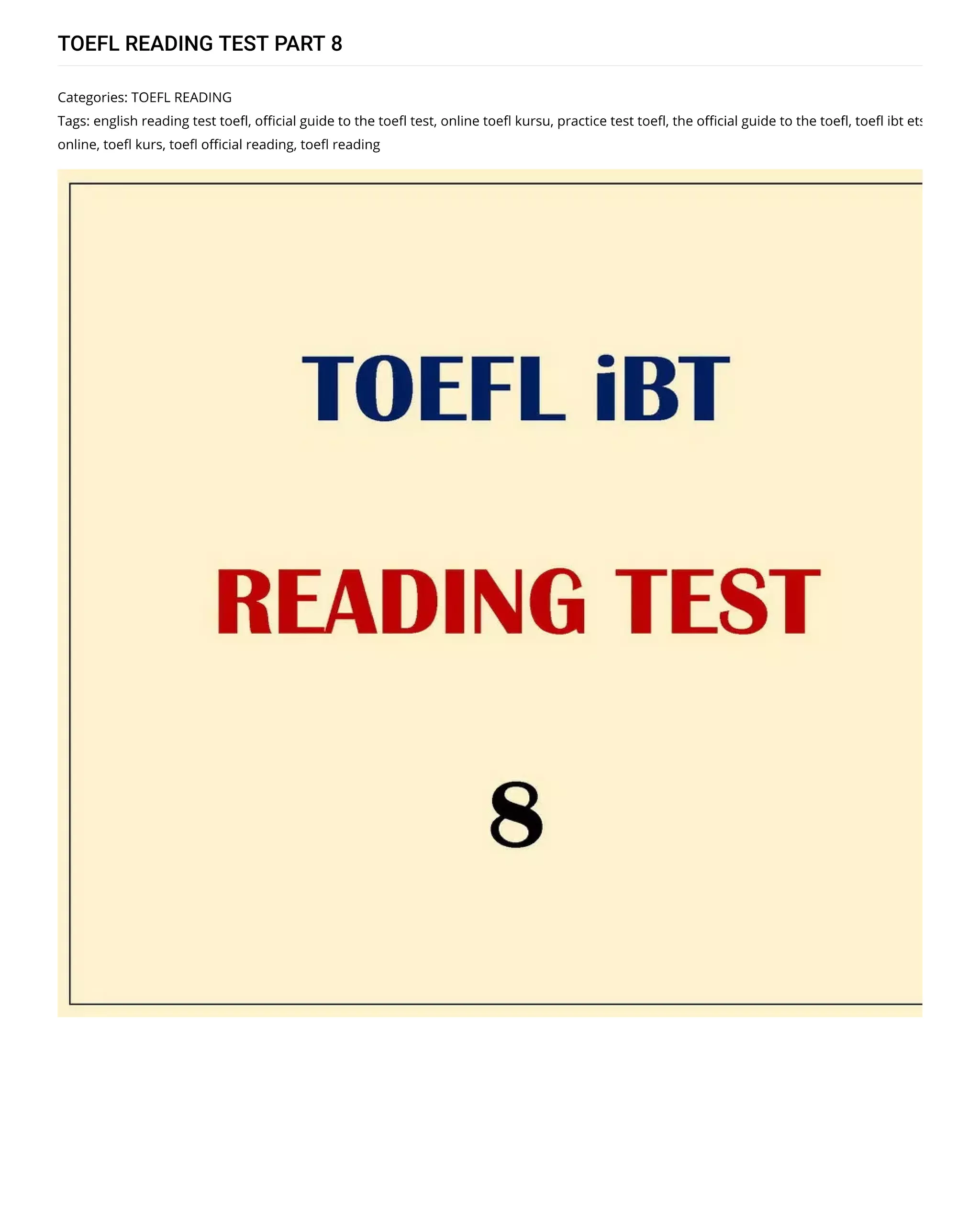 Toefl reading test 8 | PDF