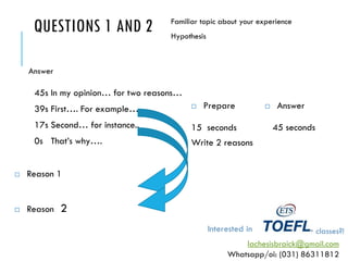 Toefl speaking | PPTX