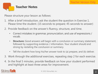 Toefl speaking test preparation - Lesson 2(t) | PDF | Education