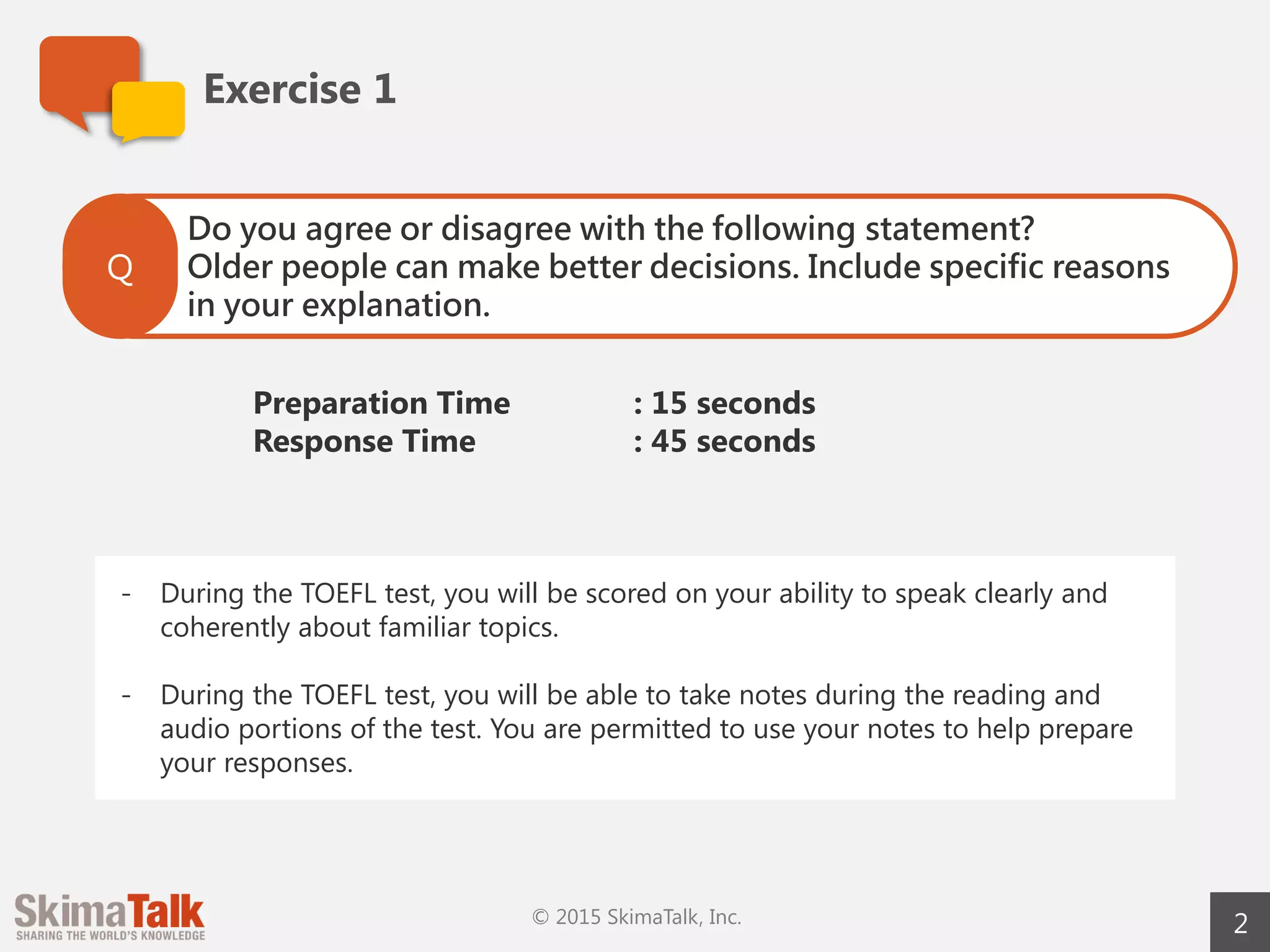 Toefl speaking test preparation - Lesson 4 | PPT