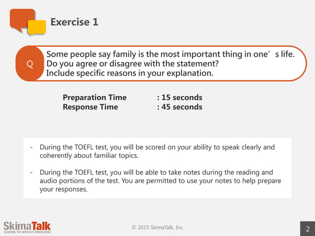 Toefl speaking test preparation - Lesson 5 | PPT