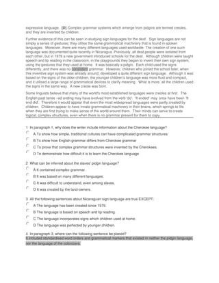 TOEFL test 1 READING part 1 exercises 123 | PDF