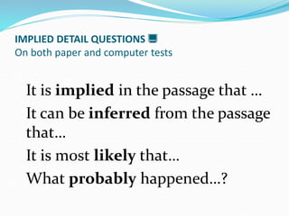 TOEFL WORKSHOP READING SECTION how to tackle Reading Section.ppt