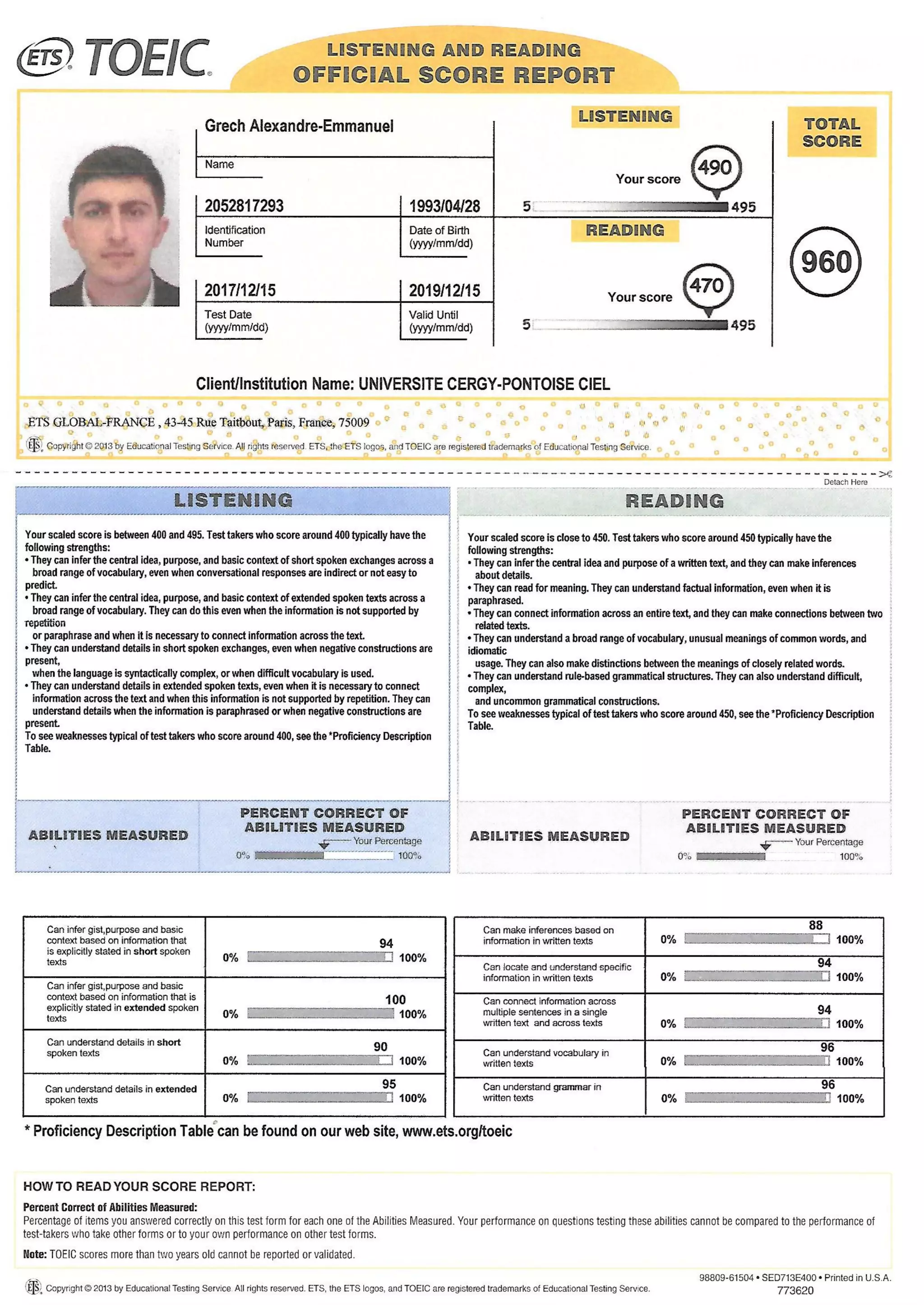 Toeic Grech Alexandre-Emmanuel | PDF