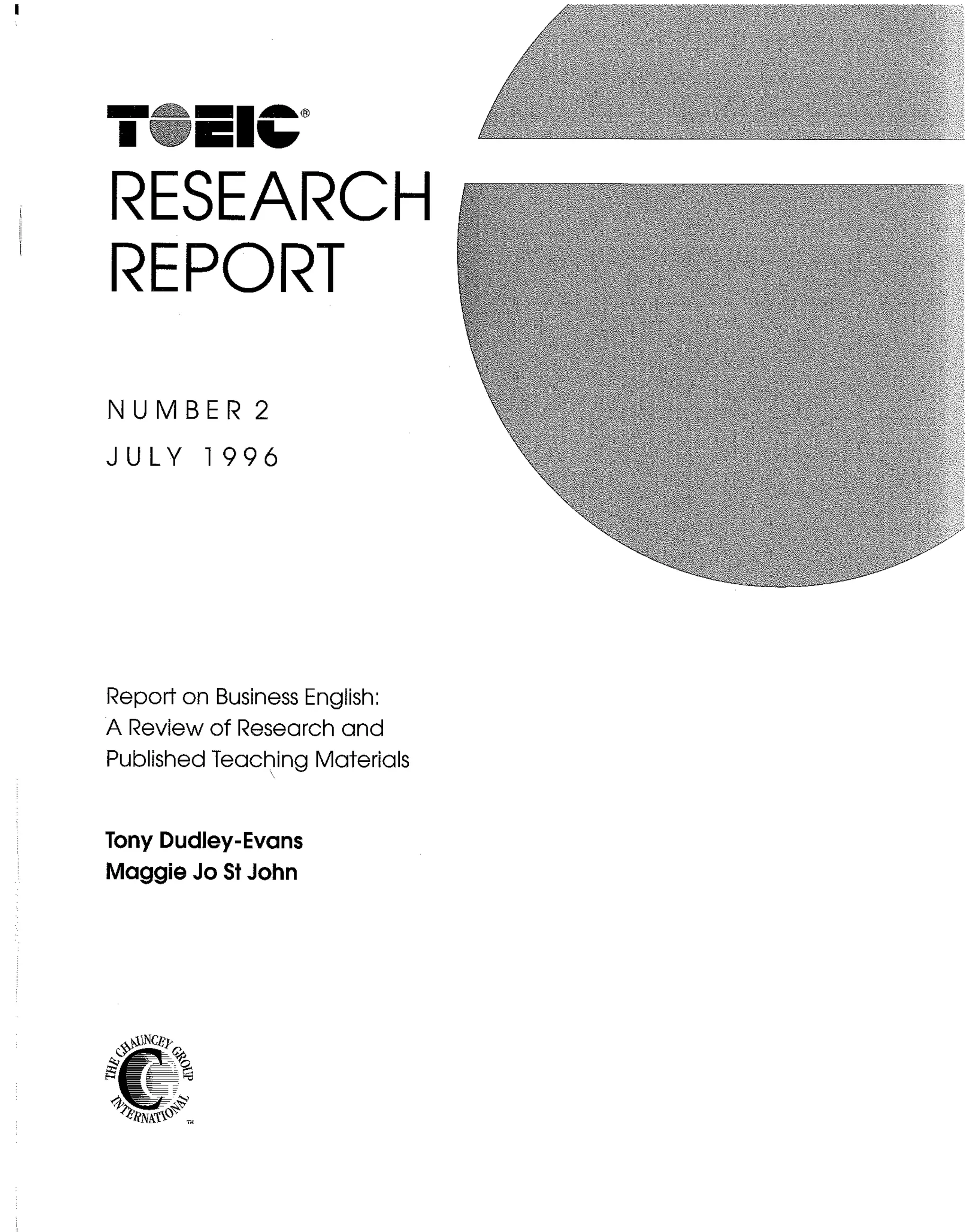 Toeic report on business english | PDF