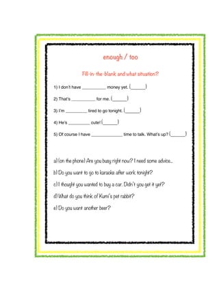 Toeic grammar too enough | PDF