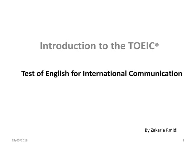 An introduction to the TOEIC Test | PPTX