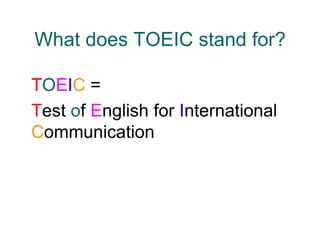 Toeic overview | PPT