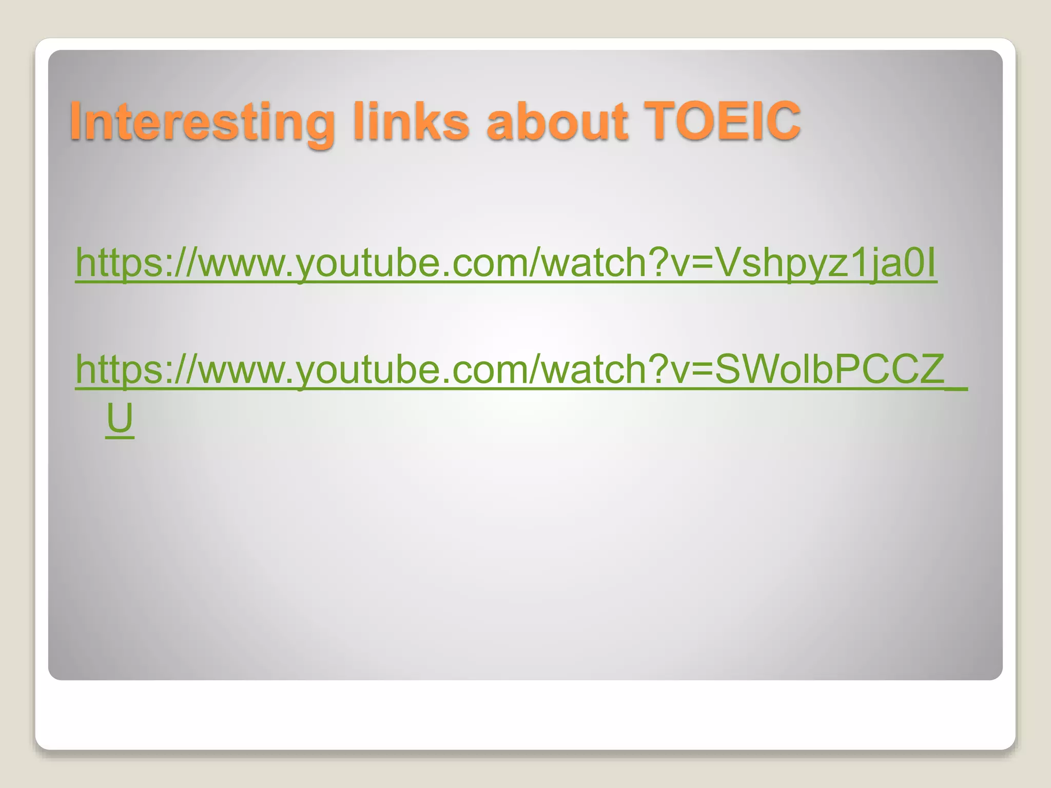 Toeic test introduction | PPT