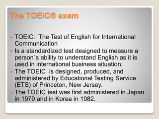 Toeic test introduction | PPT