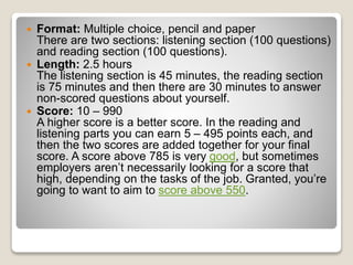 Toeic test introduction | PPT
