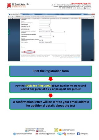 Toeic test registration procedure | PDF
