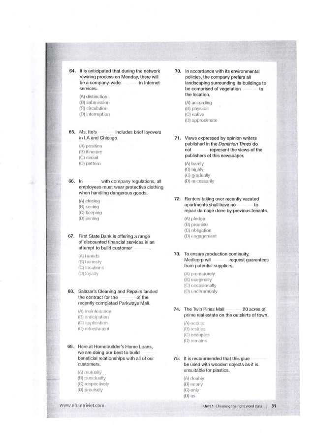 TOEIC Training Reading Comprehension 860 - tincanban.com