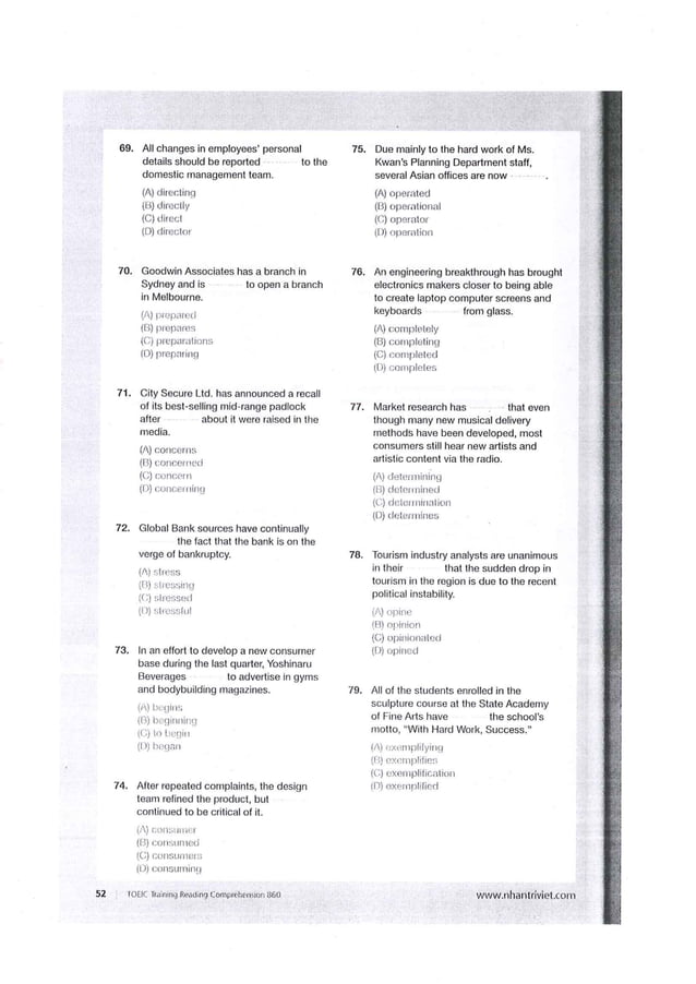 TOEIC Training Reading Comprehension 860 - tincanban.com