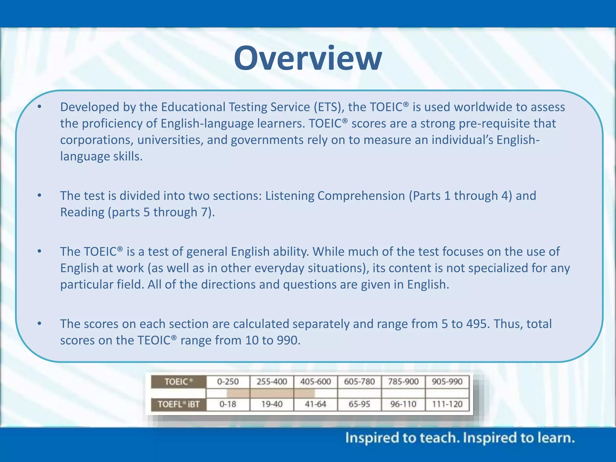 TOEIC Upgrade - Walkthrough | PPTX