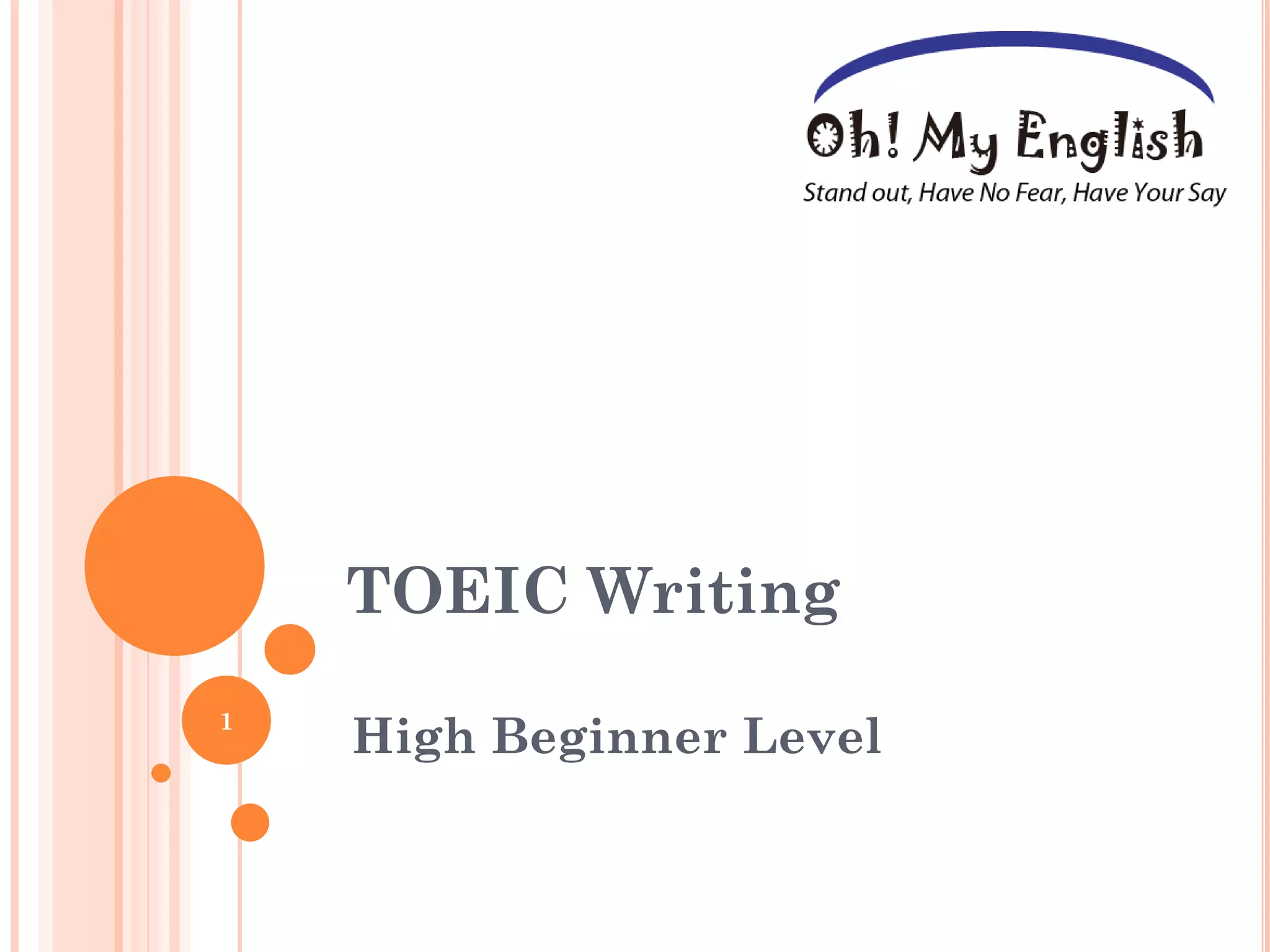 TOEIC writing Test | PDF