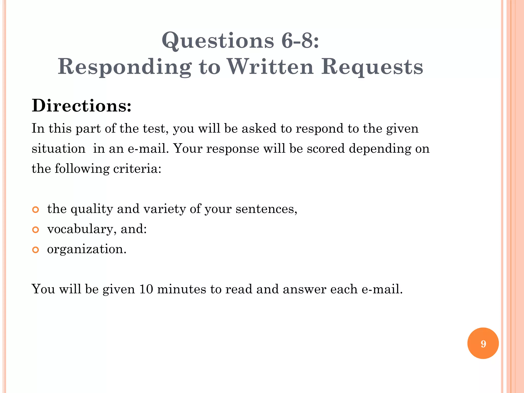 TOEIC writing Test | PDF