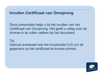 Toelichting invullen CvO | PPT