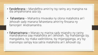 Toetra 10 mampiavaka ny olona matahotra an'Andriamanitra | PPT