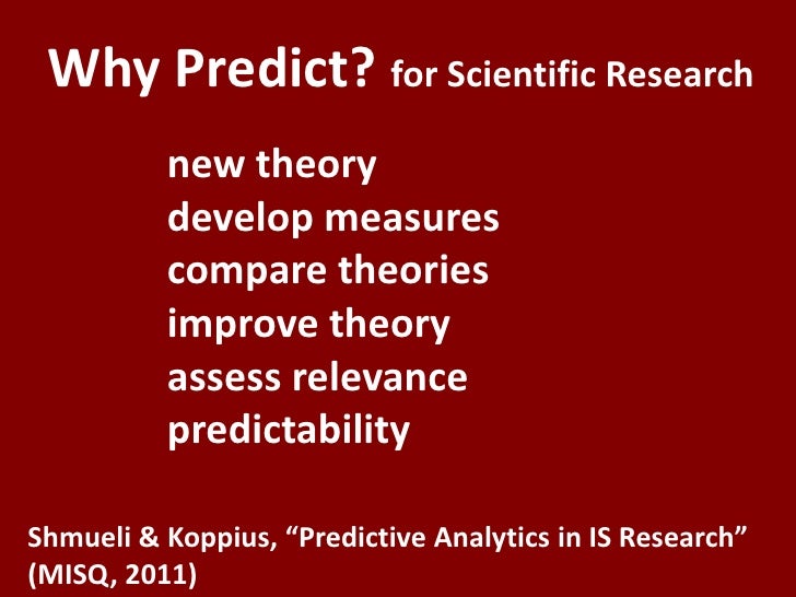 To explain or to predict