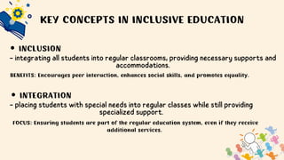 To explore the components of inclusive education and compare practices ...