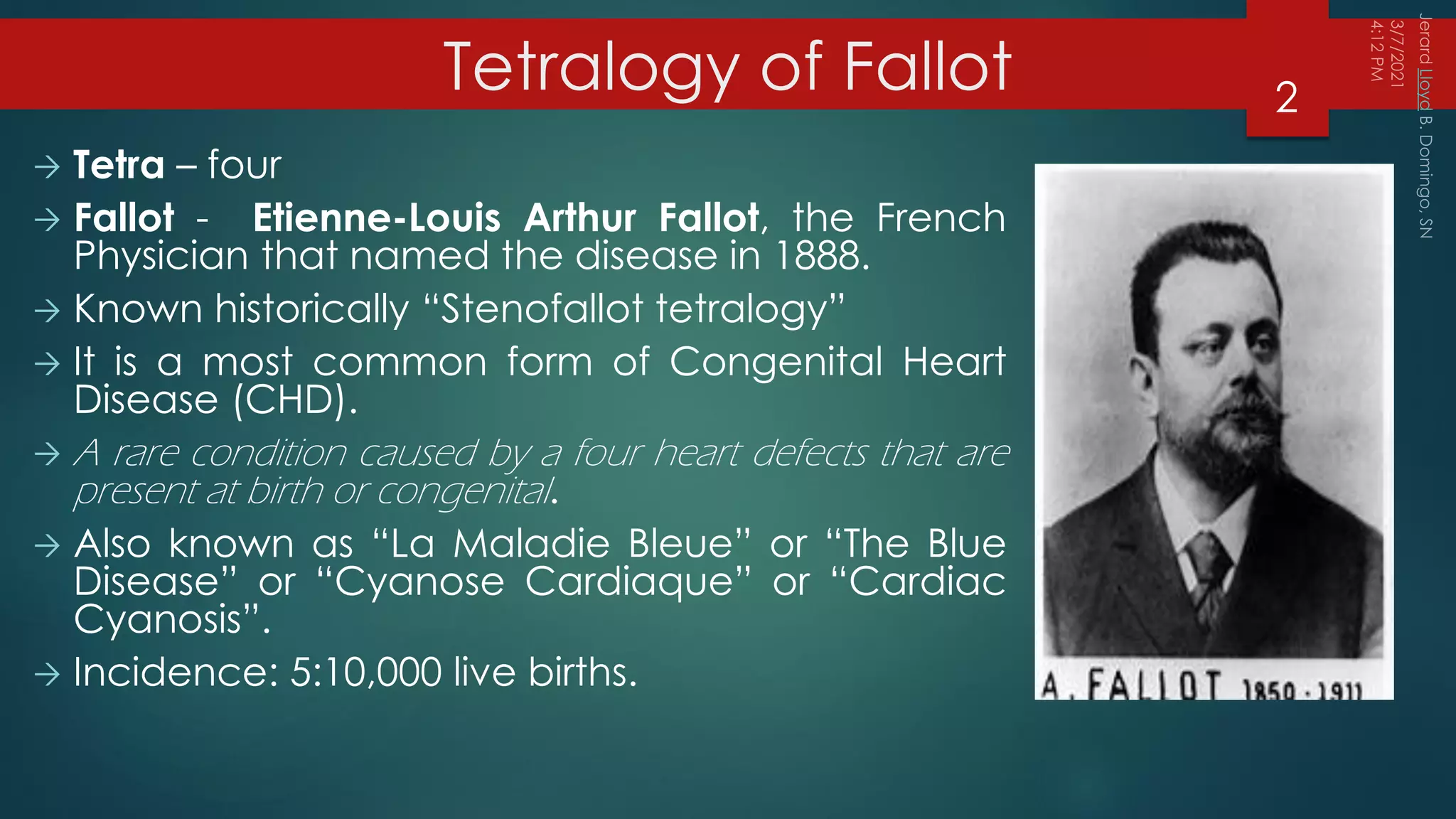 TETRALOGY OF FALLOT, BS NURSING | PDF