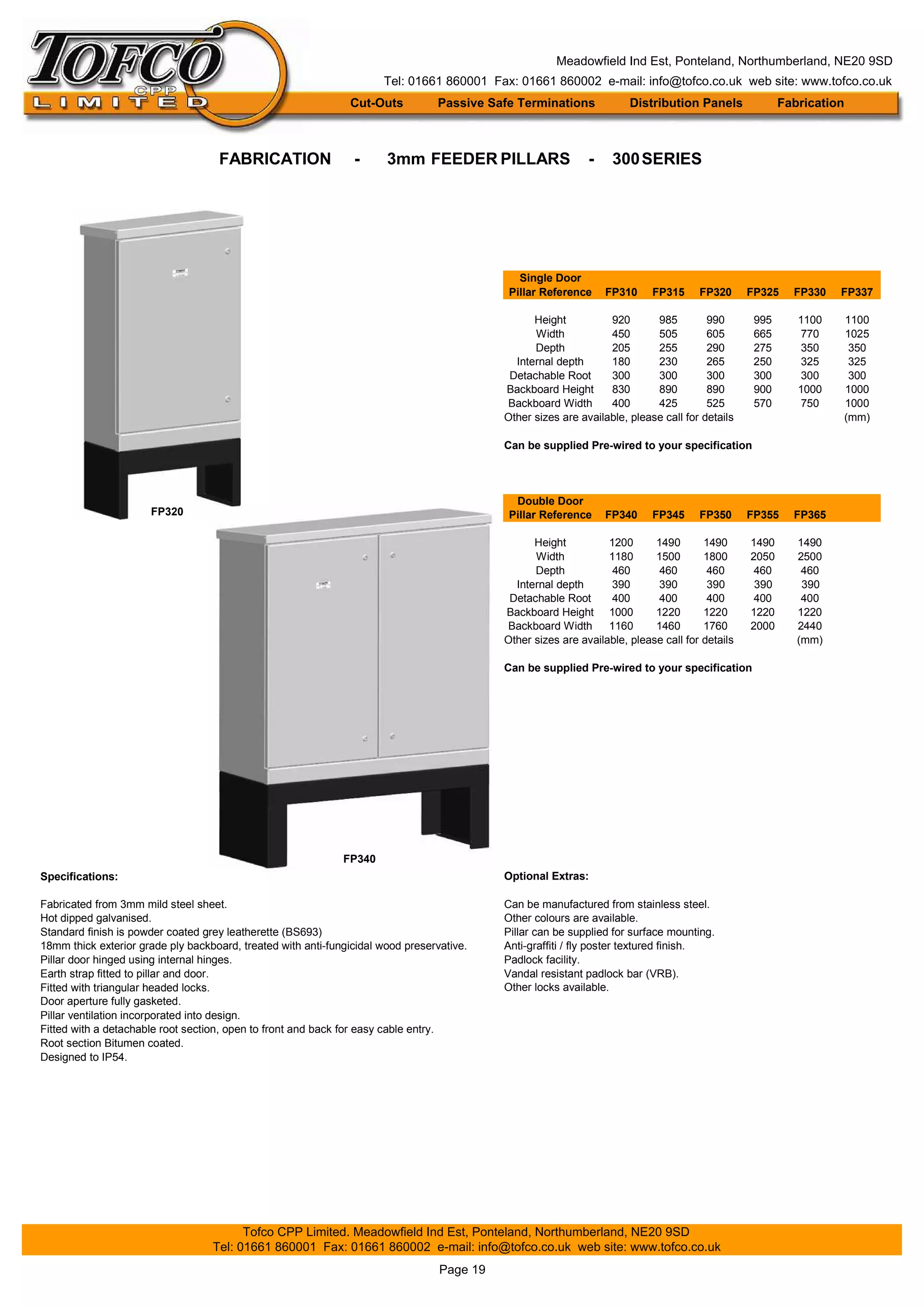 Tofco Feeder Pillars | PDF