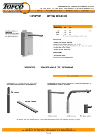 Tofco Feeder Pillars | PDF