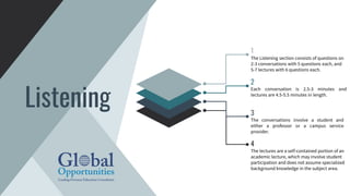 TOEFL TRAINING :- TOFEL EXAM PATTERN AND SYLLABUS | PDF