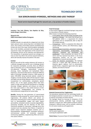 SILK SERICIN-BASED HYDROGEL, METHODS AND USES THEREOF | DOC | Medical Health