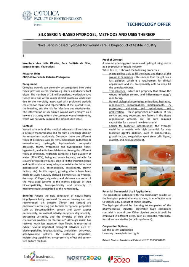 SILK SERICIN-BASED HYDROGEL, METHODS AND USES THEREOF | DOC | Medical Health