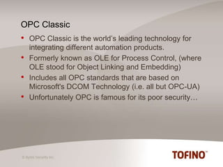 Securing OPC Classic Communications in Industrial Systems | PPSX